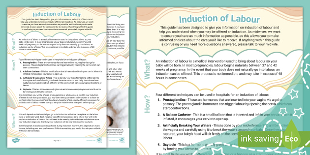 Information Sheet: Induction of Labour (teacher made)