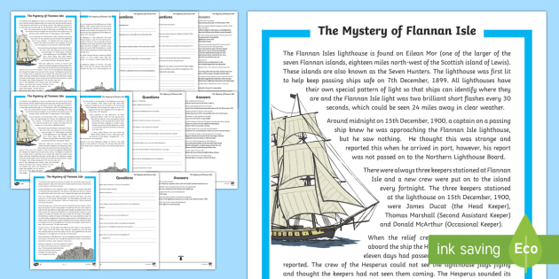 Eileen Mor Lighthouse Mystery - CfE Reading Comprehension