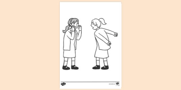 FREE! - Child Shouting Mean Things Colouring Sheet | Colouring Sheets