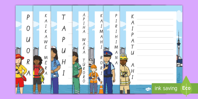 Maori Language Week Heroes of the Community Acrostic Poem Templates