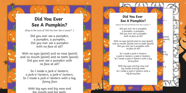 Did You Ever See a Pumpkin? Rhyme (teacher made)