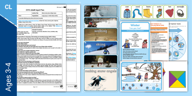 EYFS Winter Instructions Relay Game Adult Input Planning Pack