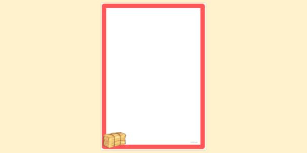 FREE! - Hay Bale Page Border | Page Borders | Twinkl