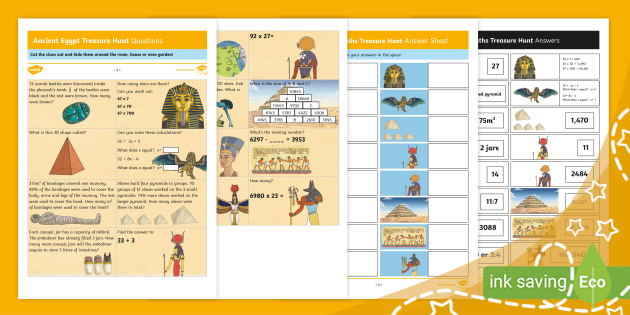 * NEW * Ancient Egypt Maths Treasure Hunt (Ages 9 - 11)