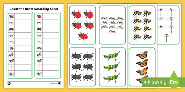 Count the Room 1-10: Minibeasts Activity Pack (teacher made)
