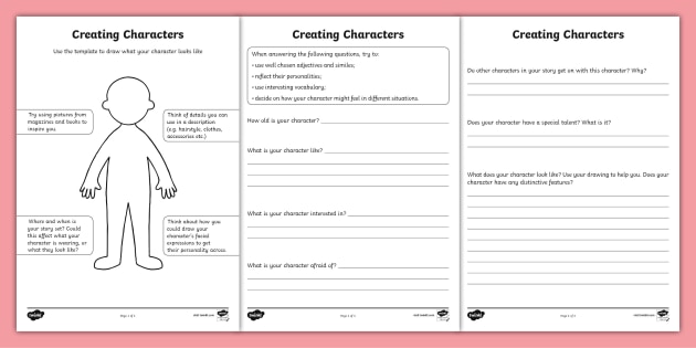 Character Development Worksheet Character Building Activity