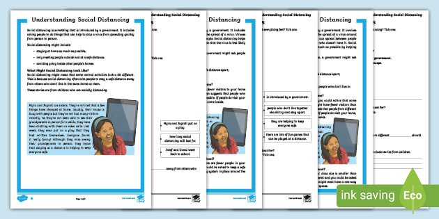 LKS2 Understanding Social Distancing Differentiated Reading Comprehension