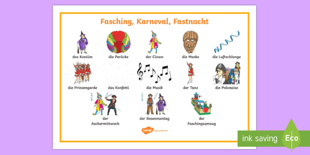Fastnacht Word Mat (teacher made)
