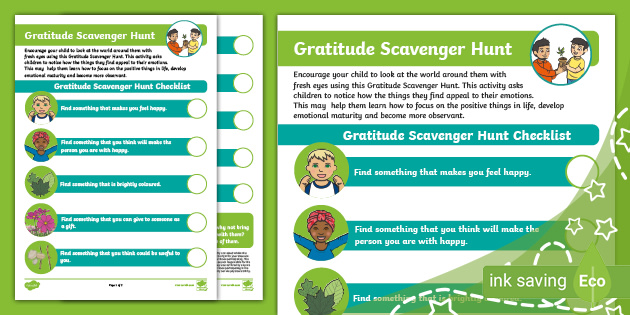 Gratitude Scavenger Hunt (teacher made)