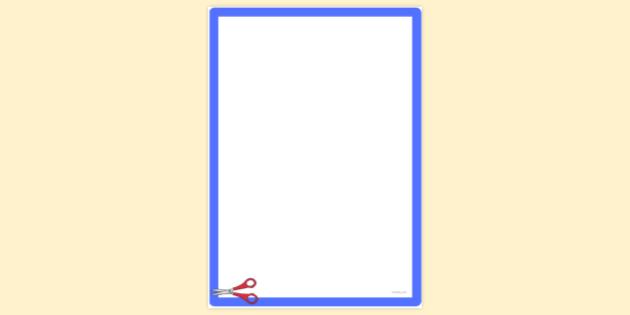 Simple Blank Scissors Icon Page Border | Page Borders