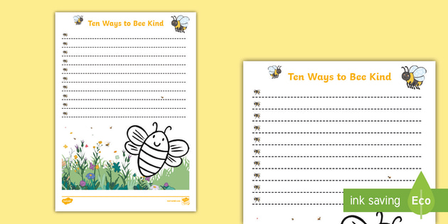 Ten Ways to Bee Kind Writing Frame (Teacher-Made)