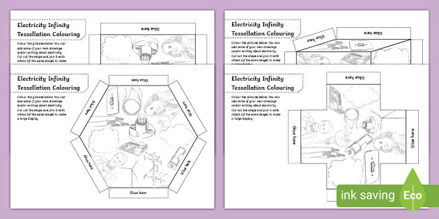 Electricity Infinity Tessellation Colouring (teacher made)