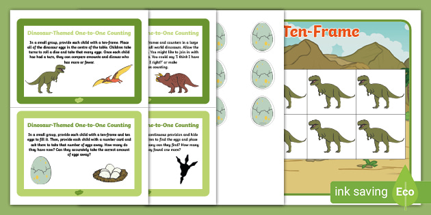 👉 Dinosaur-Themed One-to-One Counting Activity