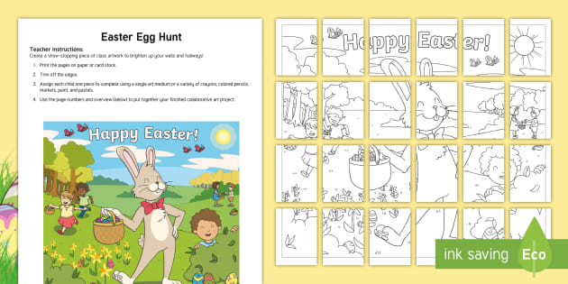 Easter Egg Hunt Collaborative Art Pack (teacher made)
