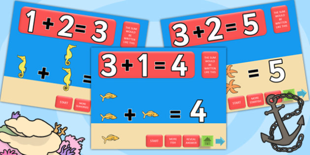 Under the Sea Themed Addition PowerPoint