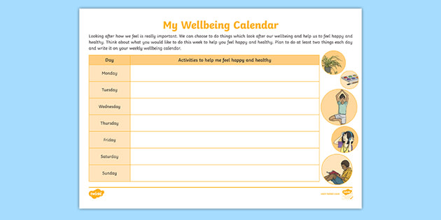 Children's Wellbeing Calendar (teacher made)