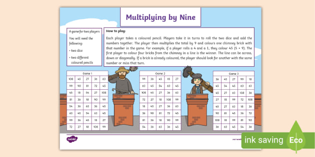 Nine Multiplication Game for Children - Fun Maths Activity