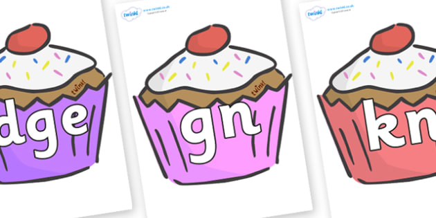 FREE! - Silent Letters on Cupcakes (teacher made)