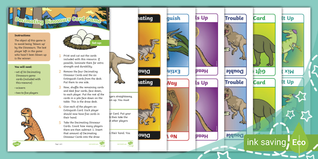 Decimating Dinosaurs Card Game (teacher made)