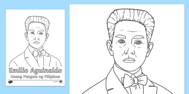 Emilio Aguinaldo Coloring Sheet - Elementary - Twinkl