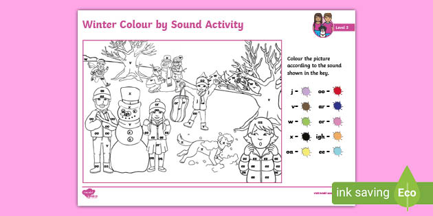 Phonics Level 3 Winter Colour by Sound Activity