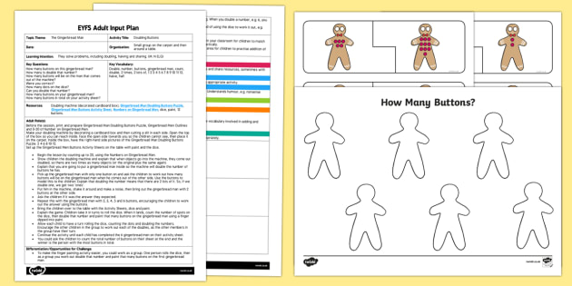 EYFS Doubling Buttons Adult Input Plan and Resource Pack