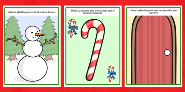Christmas Playdough Mats Spanish (teacher made)