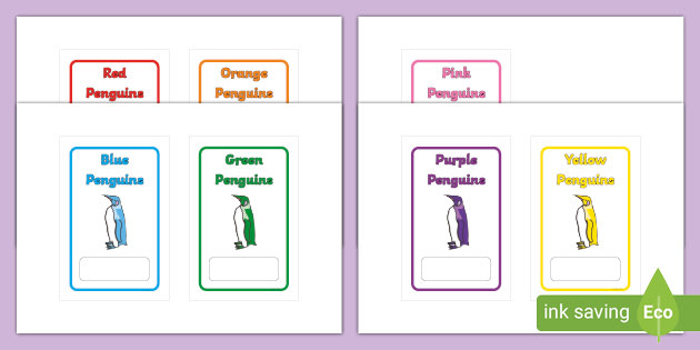 👉 Penguin-Themed Group Table Signs IKEA Tolsby/Fiestad Frame - Editable