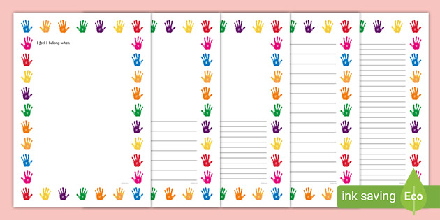 Belonging Writing Frames (teacher made)