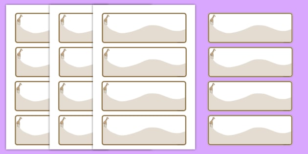 FREE! - Giraffe Themed Editable Drawer-Peg-Name Labels (Colourful)