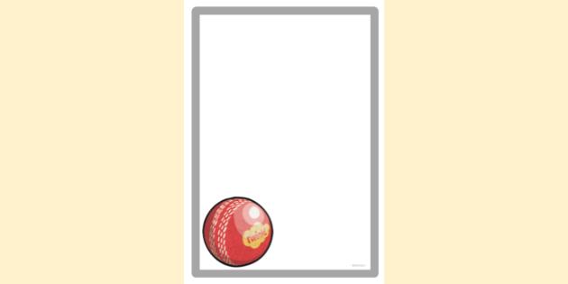 FREE! - Cricket Ball Border | Page Borders | Twinkl