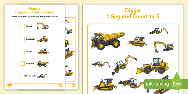 👉 Diggers I Spy and Count Activity to 5 (teacher made)