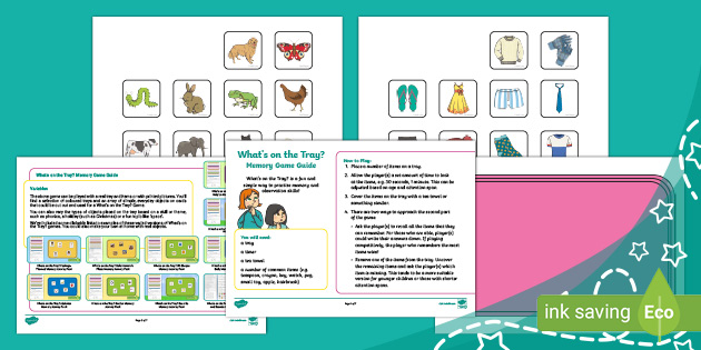 What's on the Tray? Memory Game Guide & Pack (teacher made)
