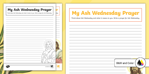 My Ash Wednesday Prayer (teacher made)