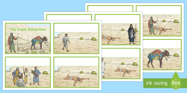 The Good Samaritan Story Sequencing Cards - Bible, Jesus, New