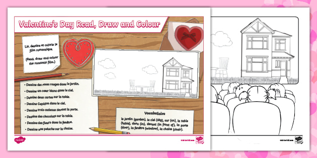 👉 French Valentine's Day Read, Draw and Colour Worksheet - KS2