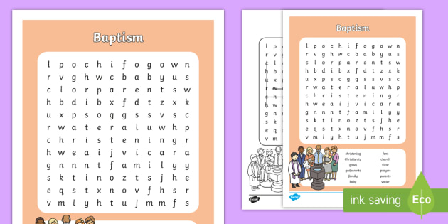 Baptism Word Search