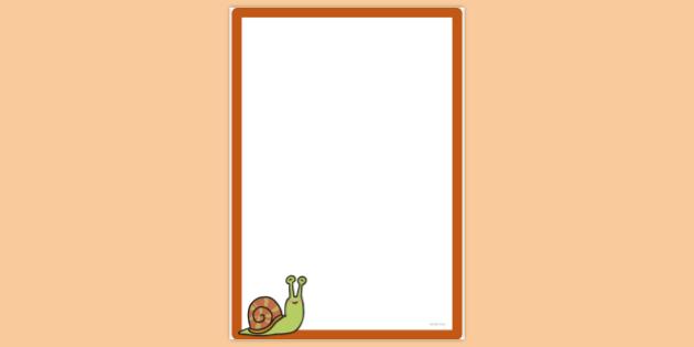 Snail Page Border Printable | Page Borders | Twinkl