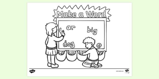 FREE! - Children Making Words Colouring Sheet | Colouring Sheets