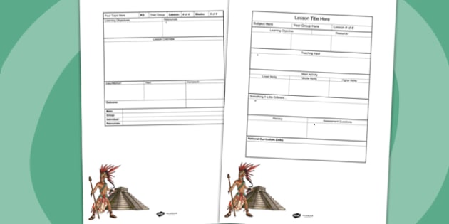 Ancient Mayans Editable Individual Lesson Plan Template - plan