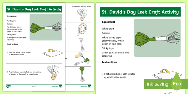 How to Make a Leek for St David’s Day - Crafting Activities