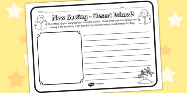 New Setting Desert Island Comprehension Worksheet