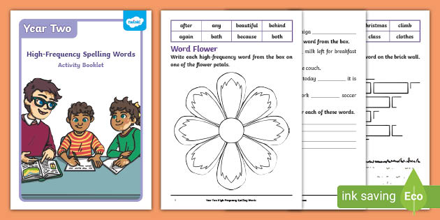 Year Two High-Frequency Words Spelling Activity Booklet
