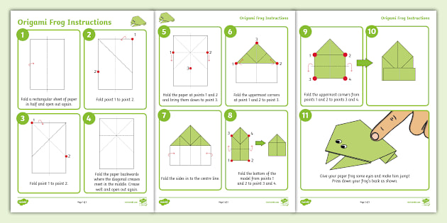 Easy Origami Frog Instructions Jumping Origami Frog Instructions