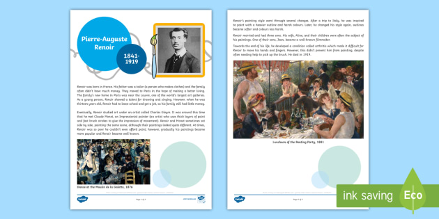 KS2 Renoir Fact Sheet (teacher made)
