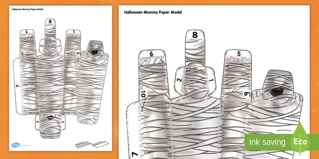 3D Halloween Mummy Paper Model (teacher made)