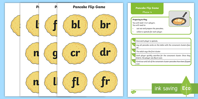 Phase 4 Phonics Pancake Flip Game (teacher made)