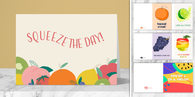 Fruit-Themed Pun Cards | Twinkl Party (teacher made)