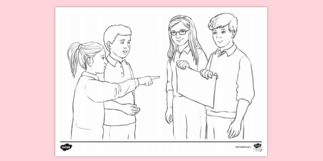 FREE! - Group Talking with Sugar Paper Colouring | Colouring Sheets