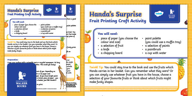 FREE! - Handa's Surprise Fruit Printing Craft Activity (Ages 5 - 7)